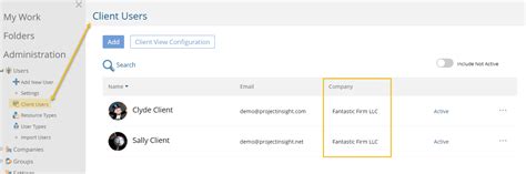 Client View Add On Project Insight Help Center