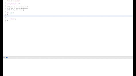 C Tutorial Constants Youtube