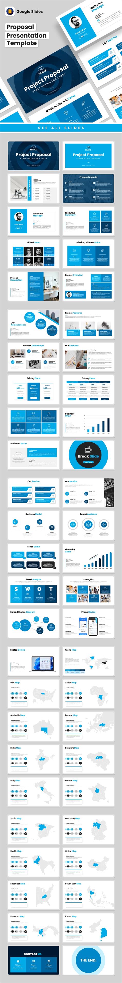 Freepiker Project Proposal Google Slides Template