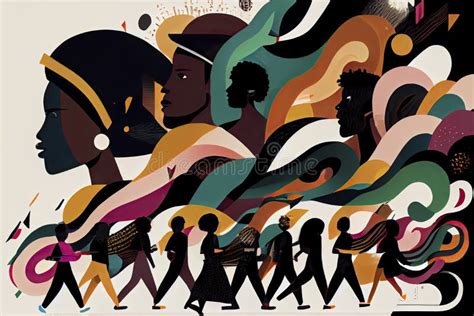 Black History Month Abstract Togetherness African American Black