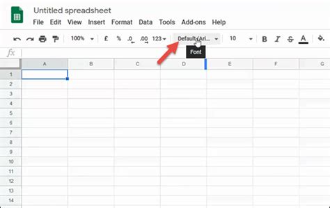 How To Use the Google Sheets' Change Default Font Option
