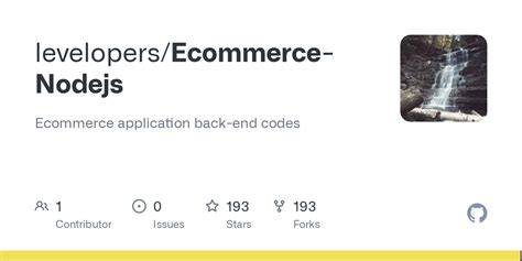 Github Levelopersecommerce Nodejs Ecommerce Application Back End Codes