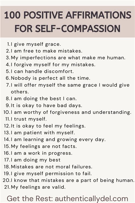 100 Self Compassion Affirmations For Kindness And Healing