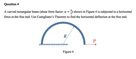 Solved A Curved Rectangular Beam Shear Form Factor Alpha