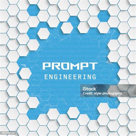 White Hexagon Structure Network Prompt Engineering Cover Stock Illustration Download Image Now