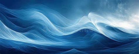 Abstract Blue Wave Landscape Serene Digital Art Stock Illustration Illustration Of Phone
