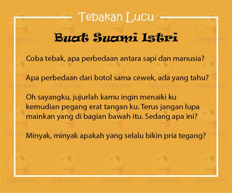 Tebak Tebakan Lucu Jorok Banget Buat Suami Istri Yedepecom