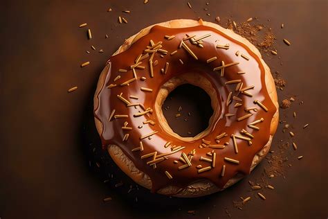 Chocolate Glazed Donut With Sprinkles Ai Generative Stock