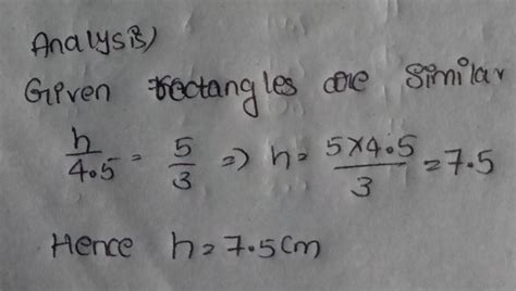 Solved The Diagrams Below Show Two Similar Rectangles Use The
