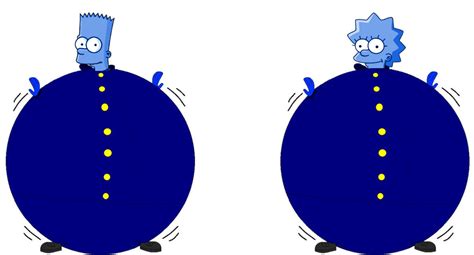 Bart And Lisa Simpson Inflated Like Blueberries By Inflationrules On