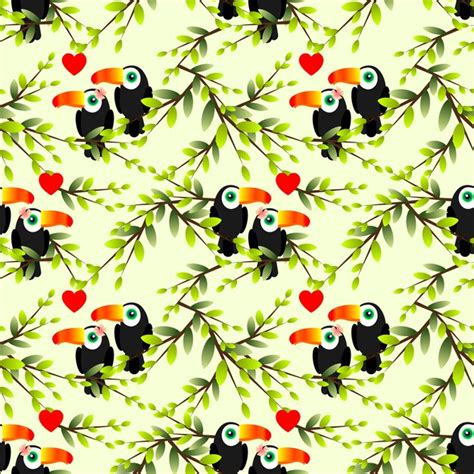 Premium Vector Toucan Couple Seamless Pattern