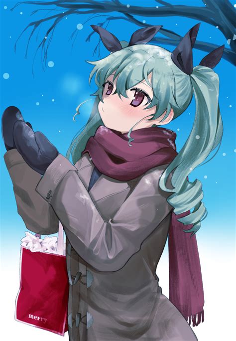 Safebooru 1girl Absurdres Anchovy Girls Und Panzer Bag Bare Tree