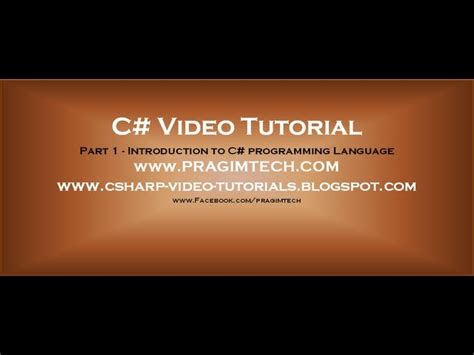 C Sharp Tutorial For Beginners Youtube