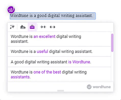 An Example Of A Rewrite Suggestion Via Wordtune Formal Tone
