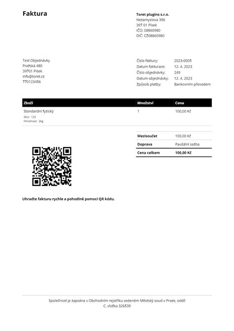 Jak přidat QR kód na fakturu z PDF Invoices Packing Slips for WooCommerce