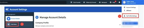 Managing Sub Users And Sub User Account Setup Clickfunnels Classic