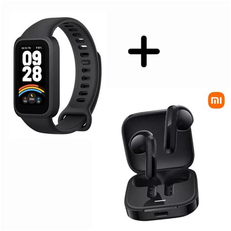 Combo Xiaomi Smart Band 9 Active Audifono Buds 6 Active Negro