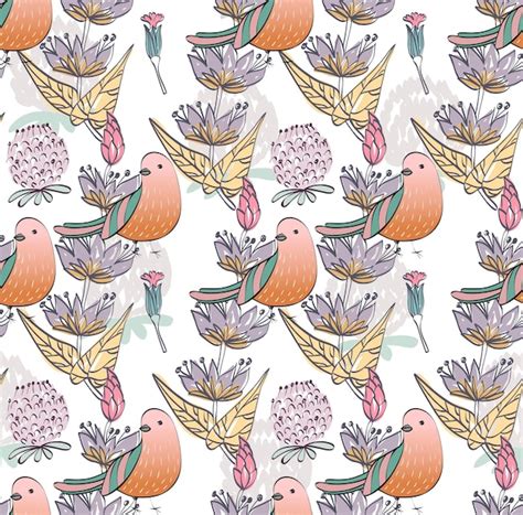 Premium Vector Vector Seamless Pattern With Birds