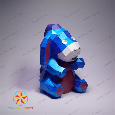 Diy Eeyore Papercraft Pdf Svg Template For Creating 3d Eeyore Paper