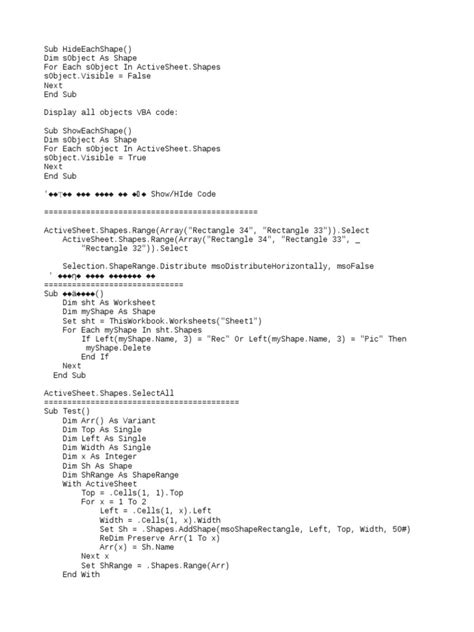 엑셀 Vba 도형 관련 Pdf