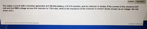 Solved 2 Points Save Answer You Make A Circuit With A