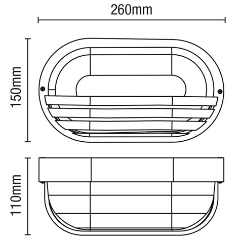 Black Oval Caged Bulkhead Light Ip44 E27 In Stock And Fast Dispatch Lighthub Direct