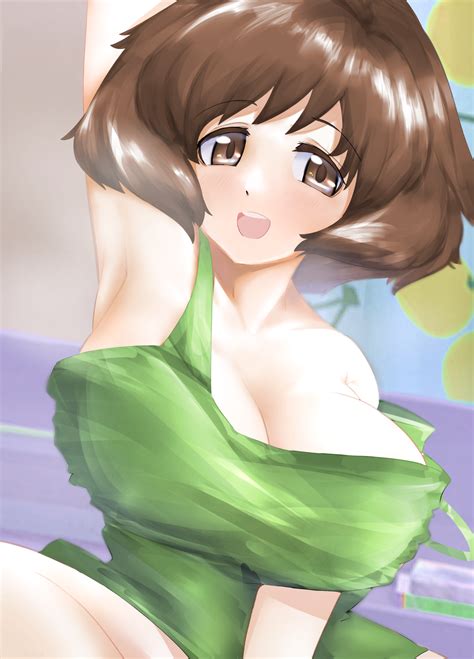 Trollzamahd Akiyama Yukari Girls Und Panzer Highres 1girl D Arm Up Armpits Bare
