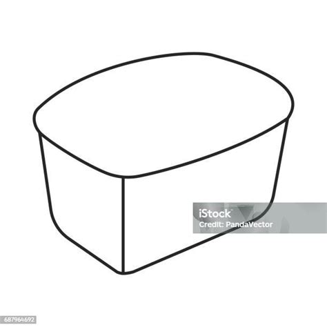 Ilustración De Icono De Pan De Centeno En Estilo De Contorno Aislado