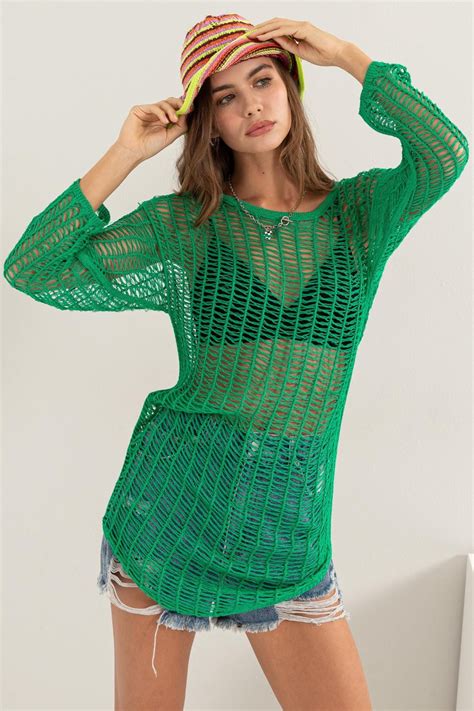 Hyfve Crochet Long Sleeve Cover Up Loulou Boutique
