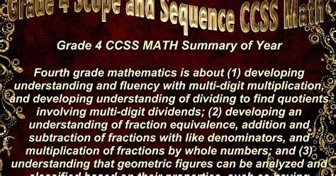 Reading Sage Your Trusted Reading Community Grade 4 Scope And Sequence Ccss Math