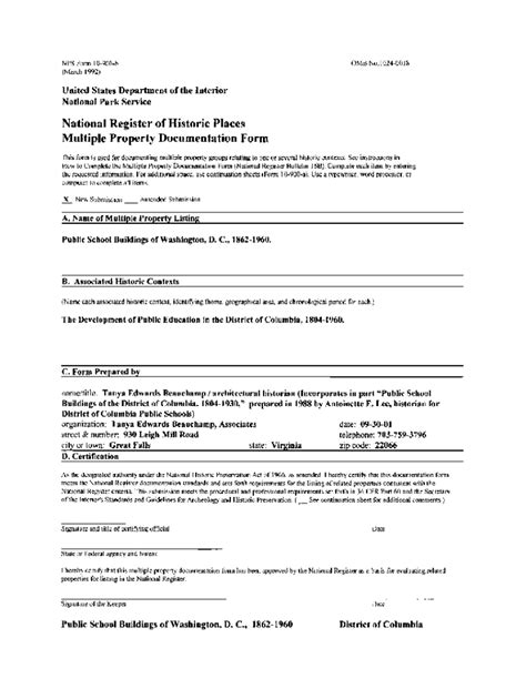 Fillable Online Fillable Online Multiple Property Documentation Form