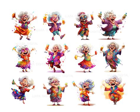 Funny Old Ladies Clipart Funny Drunk Old Lady Happy Woman Clipart