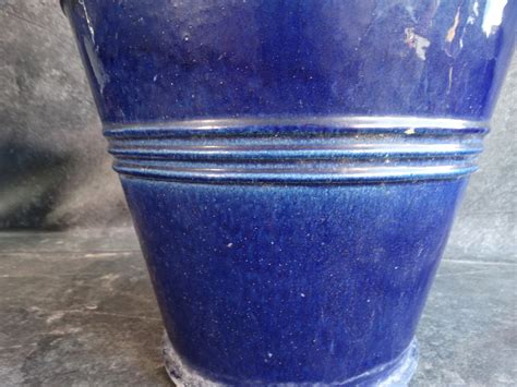 Gladding Mcbean 230 Cobalt Blue Jardiniere Ca2439 Early California