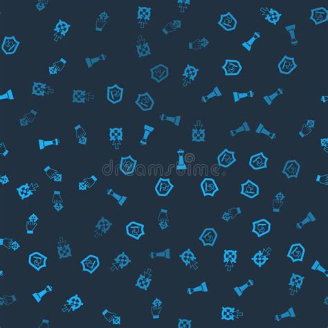 Set Target Shield With Flag Chess And On Seamless Pattern Vector Stock Vector Illustration Set Target Shield With Flag Chess And On Seamless Pattern Vector Stock Vector Illustration