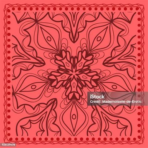 장식 꽃 배경입니다 목도리 베개 쿠션의 디자인에 사용 합니다 벡터 일러스트 레이 션 0명에 대한 스톡 벡터 아트 및 기타 이미지