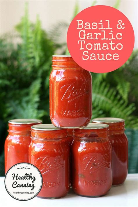 Basil And Garlic Tomato Sauce Healthy Canning In Partnership With