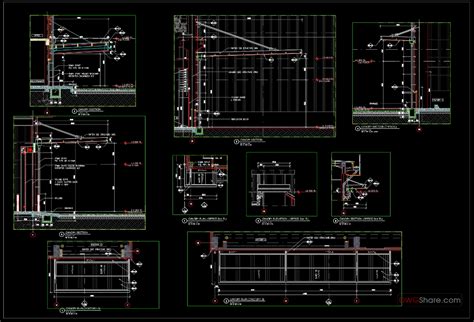 6 Factory Canopy Elevation And Sections Details Cad Artofit