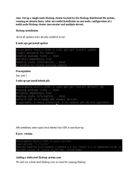 Single Node Hadoop Cluster Pdf Apache Hadoop Secure Shell