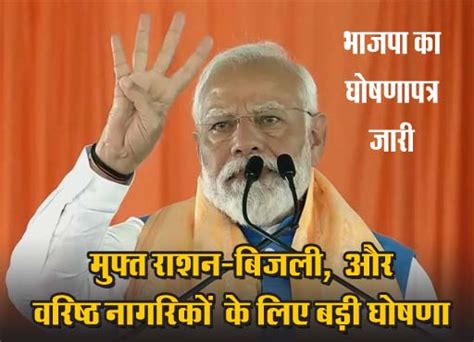 Bjp Manifesto 2024 भाजपा का घोषणा पत्र जारी मिलेगा फ्री राशन