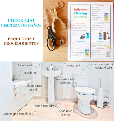 Check List Limpieza de baños Productos y Procedimientos