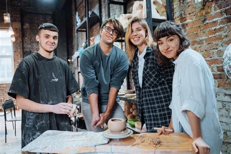Free Photo Making A Handmade Clay Pot Pottery Lesson With Master