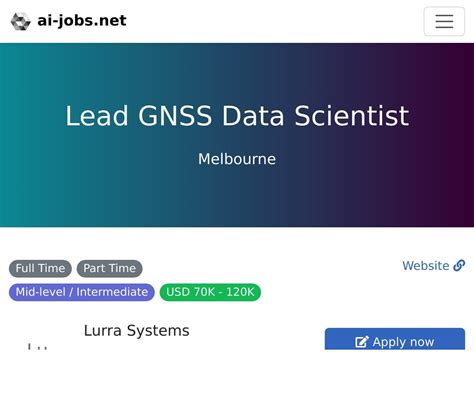 Hiring Usd 70k 120k Lead Gnss Data Scientist In Melbourne R