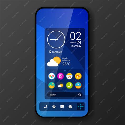 Premium Vector Window Menu User Interface Home Screen Realistic Smartphone Design