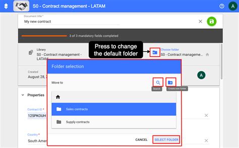 Create Documents In Team Folders And Secured Folders Aodocs Knowledge Base