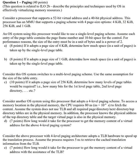 solved question 1 paging 40 points this question is
