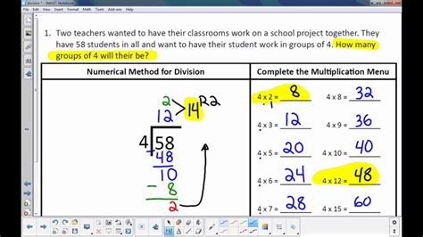 Solving Division Problems Using An Algorithm Youtube