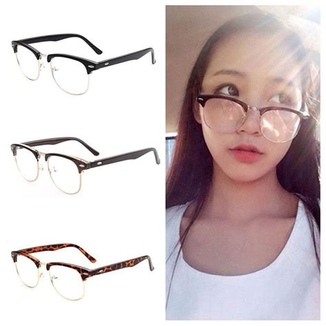 Nerd Geek Retro Vintage Eyewear Half Frame Clear L Grandado