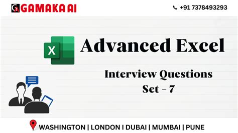 Advanced Excel Interview Questions Set 7