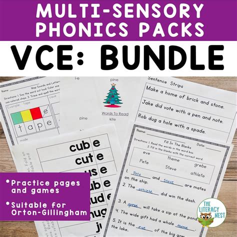 Vce Worksheets Games And Activities For Orton Gillingham Lessons Bundle Worksheets Library