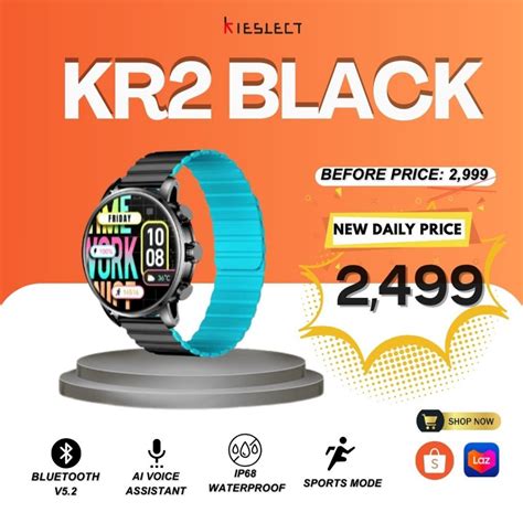 Clearance Sale Mi Kieslect Kr2 Black Smart Watch 1 43 Fhd Amoled